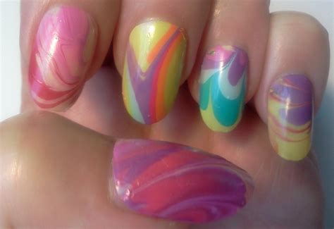 Great Lashing Nail Of The Week Rainbow Marbled