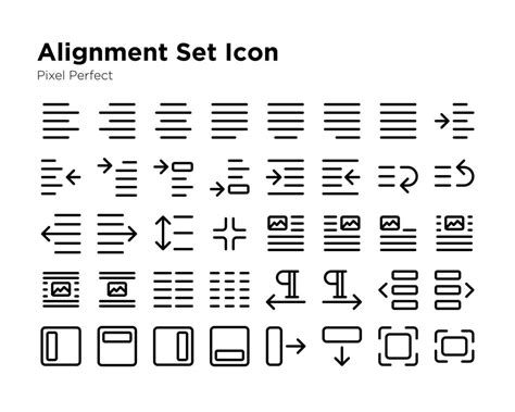 Alignment Set Icon Pixel Perfect Vector Art At Vecteezy