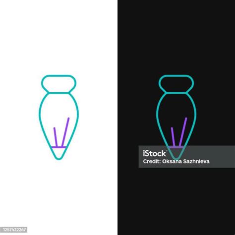 흰색과 검은 색 배경에 고립 된 크림 아이콘으로 케이크를 장식하기위한 라인 페이스트리 가방 주방용품 과 기구 다채로운 개요 개념 벡터 가방에 대한 스톡 벡터 아트 및 기타