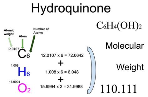 Hydroquinone C6h4oh2 Molecular Weight Calculation Laboratory Notes