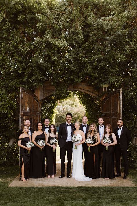 Bridal Party Black Wedding Themes Black Bridesmaid Dresses Spring