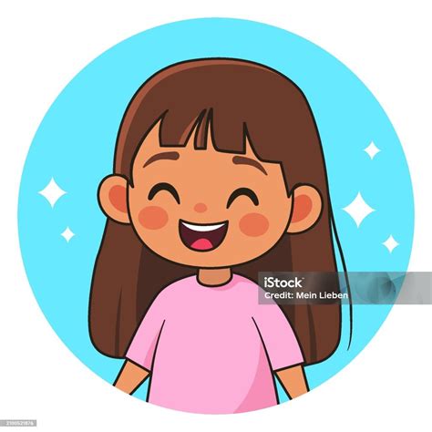 웃는 소녀 행복한 아이 소셜 네트워크용 아바타 벡터 일러스트 레이 션 가공의 인물에 대한 스톡 벡터 아트 및 기타 이미지 가공의 인물 개성 개념 교육 Istock