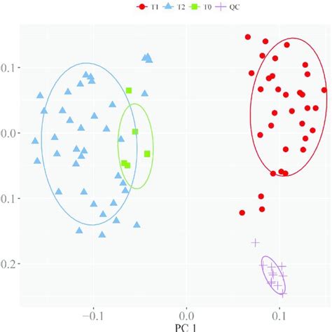 principal component analysis scores plot showing the similarities and