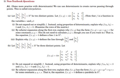 Solved A Some More Practice With Determinants We Can Use Chegg Com