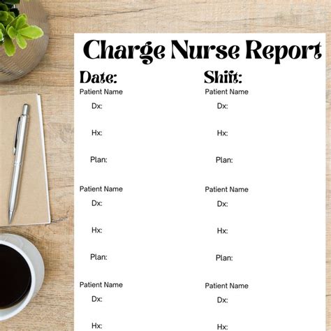 Charge Nurse Brain Handoff Tool Printable Pdf To Do List For Charge