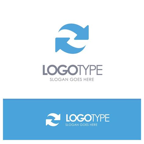 Refresh Reload Rotate Repeat Blue Solid Logo With Place For Tagline