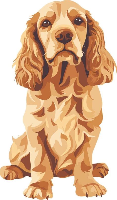 Adorable Cute Simple English Cocker Spaniel Clipart 52238807 Vector Art