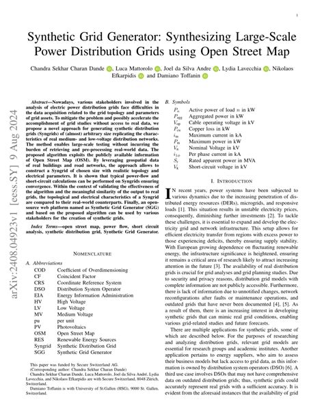 Pdf Synthetic Grid Generator Synthesizing Large Scale Power