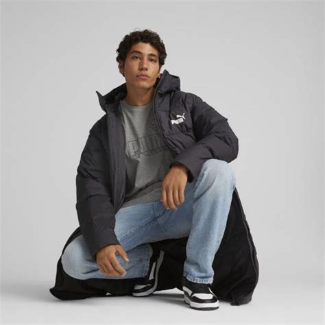 Puma Long Hooded Down Coat Jacket Mens Coat Black Sportisimocom