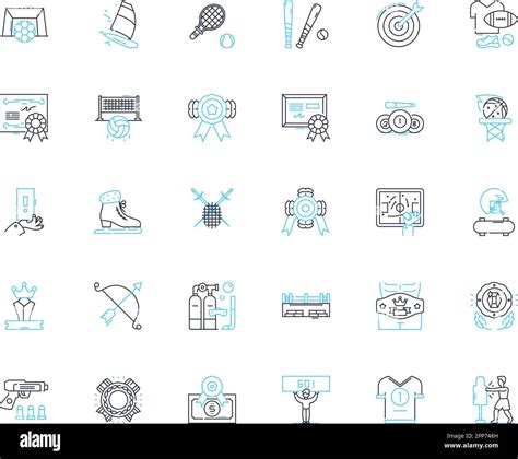 Supervision Oversight Linear Icons Set Surveillance Management Direction Control Monitoring