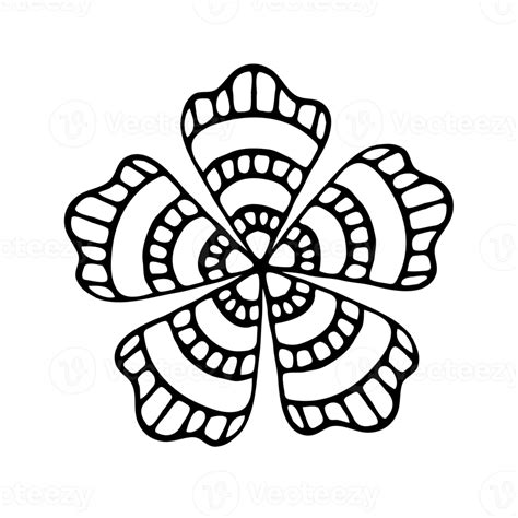 Flower Ornament Black Line Art Png Flower Decoration 12225781 Png