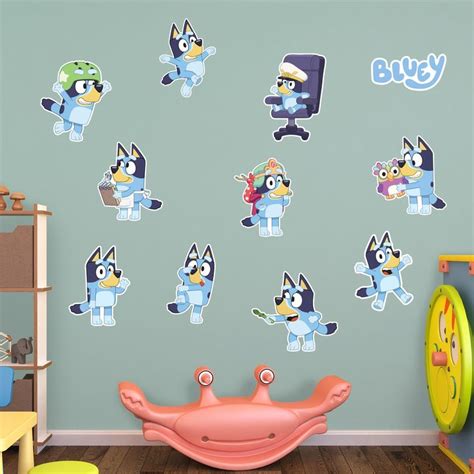 Bluey Bluey Pose Collection Officially Licensed BBC Removable Adhes Cute Room Decor Wall