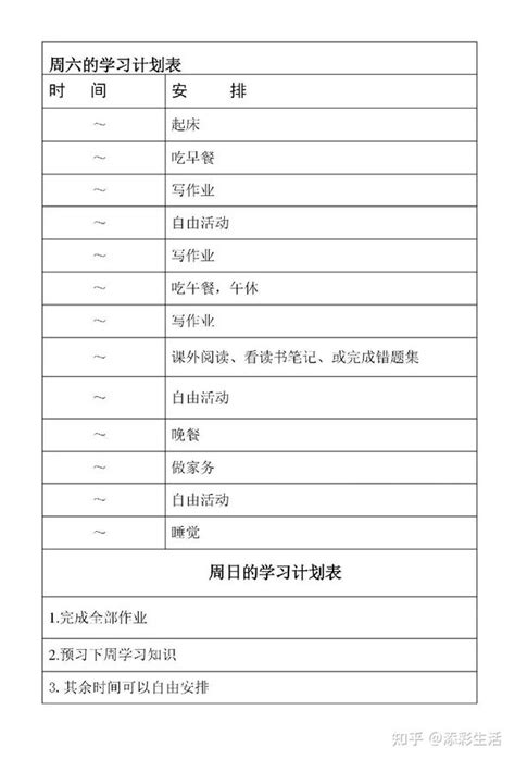 学习计划表完整版来了（收藏） 知乎