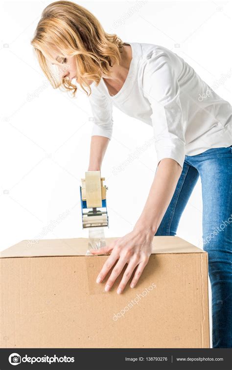 Woman Packing Box Stock Photo ArturVerkhovetskiy 138793276