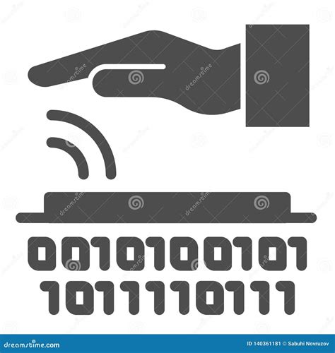 Palm Recognition Solid Icon Verification Palmprint System Vector Illustration Isolated On White