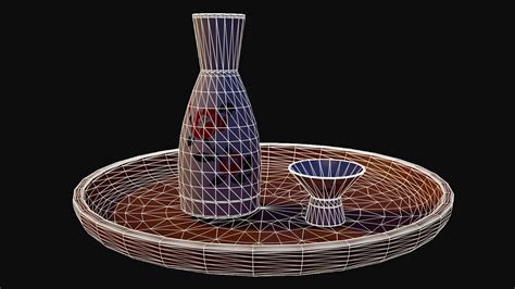 3d Model Japanese Sake Kit Vr Ar Low Poly Cgtrader
