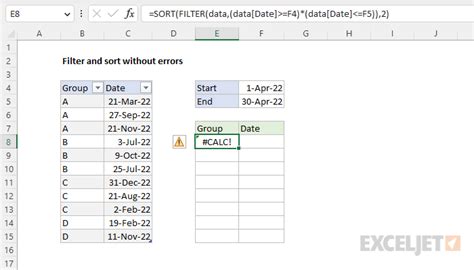Filter And Sort Without Errors Excel Formula Exceljet