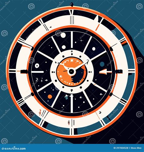 Clock Face In Retro Style Vector Illustration Of A Clock Face Stock Vector Illustration Of