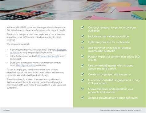 checklist for creating a knockout b2b website design