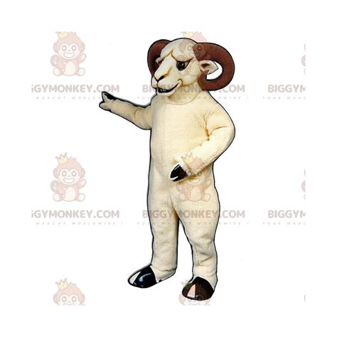 White Ram Biggymonkey™ Mascot Costume