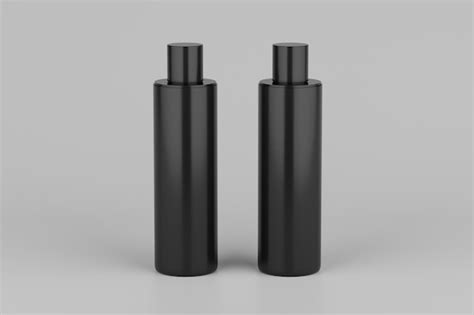 Premium Photo Black Plastic Shampoo Shower Gel Skin Tonic Multiple