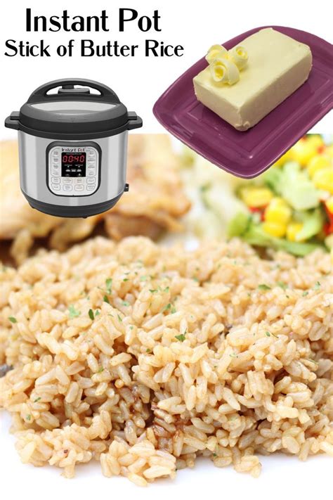 An Instant Pot And Rice On A Plate With The Words Instant Pot Stick Of