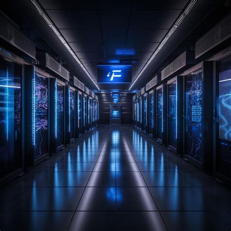 Premium Ai Image Server Racks In Computer Network Security Server