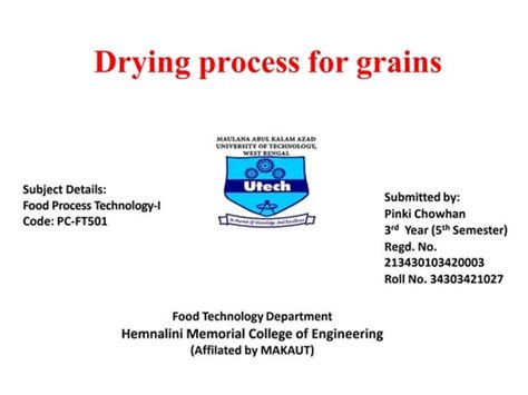 Drying And Its Process Ppt