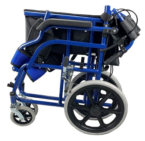 Ultra Lightweight Transport Folding Wheelchair With Attendant Brakes