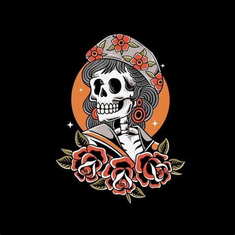 Premium Vector Skeleton Vector Old School Tattoo Vintage Tattoo Style Illustration