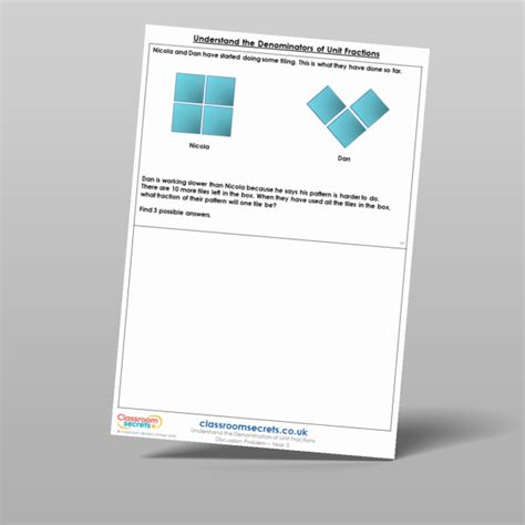 Year 3 Understand The Denominators Of Unit Fractions Discussion Problem Resource Classroom Secrets