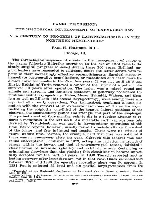 Historical Development Laryngectomy Pdf