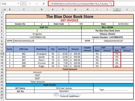 How To Create Gst Bill Format In Excel With Formula 4 Methods Exceldemy