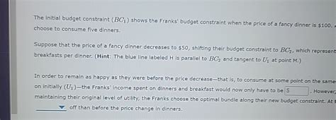 Solved The Initial Budget Constraint Bc1 ﻿shows The