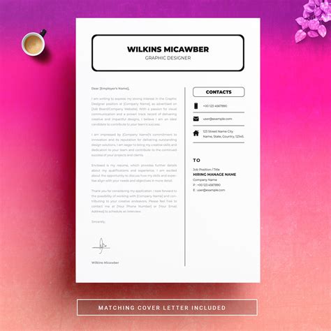 Modern Resume And Cover Letter Template 21 Design Cuts