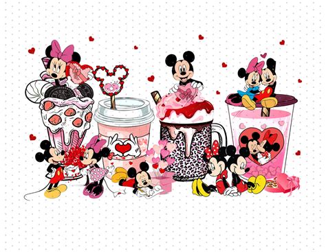 Mickey Mouse And Minnie Mouse Valentines Day Sublimation Png