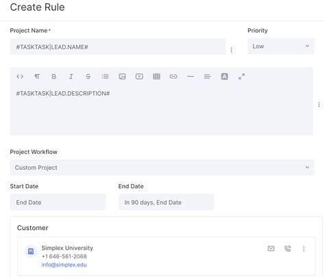 action create project