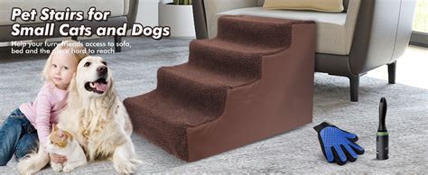 Hevol Dog Steps For Bed 4 Tiers Pet Stairs With Washable And Removable
