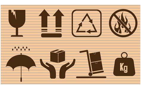 Fragile Box Cargo Warning Vector Signs Set Of Fragile Package Icons
