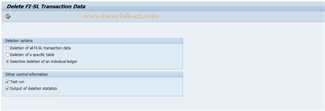 GCDF SAP Tcode Delete FI SL Transaction Data
