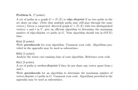 Solved Problem Points A Set Of Paths In A Graph G Chegg