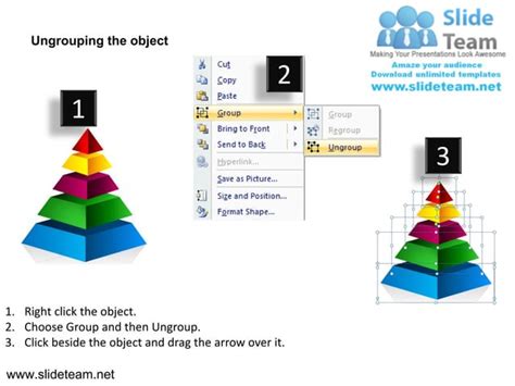 D Pyramid Stacked Shapes Chart Pieces Powerpoint Presentation Templates PDF