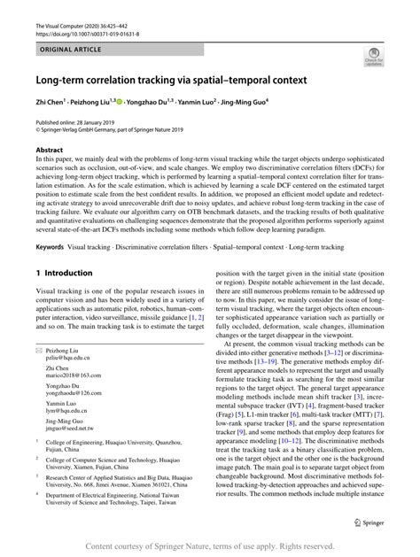 long term correlation tracking via spatial temporal context request pdf