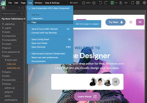 nuxt pinegrow web editor