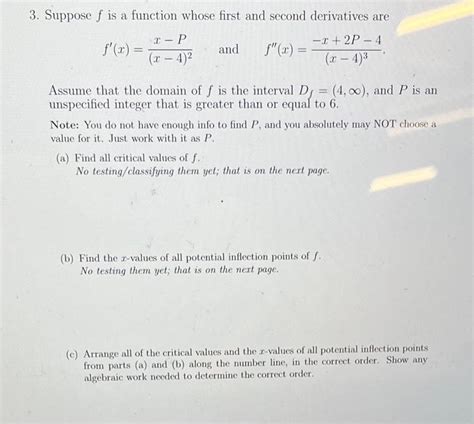 solved 3 suppose f is a function whose first and second