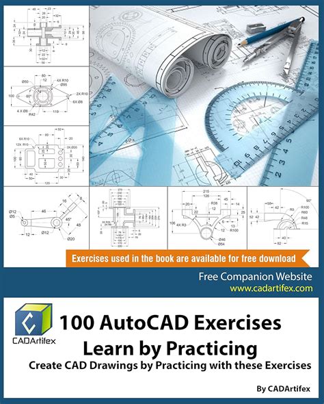 Amazon AutoCAD Exercises Learn By Practicing Create CAD Drawings By Practicing With