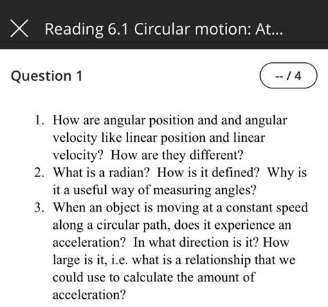 Solved 1 How Are Angular Position And And Angular Velocity Chegg Com