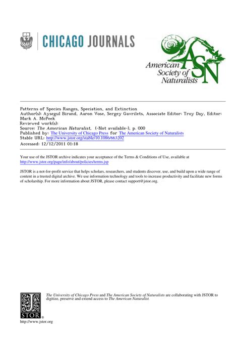Pdf Patterns Of Species Ranges Speciation And Extinction