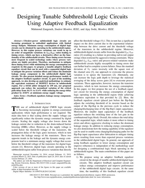 Pdf Designing Tunable Subthreshold Logic Circuits Using Adaptive