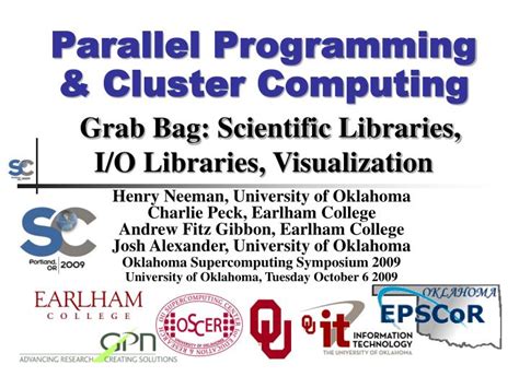 ppt parallel programming and cluster computing grab bag scientific